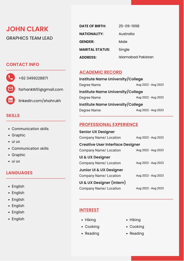 Creative Resume Templates | OnlineResumaker